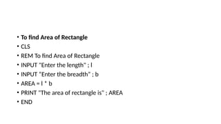QBASIC Programming for the beginners to larn the basic ideas of QB ...