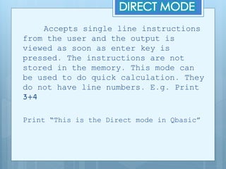 Qbasic Tutorial | PPTX