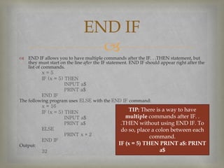 Qbasic tutorial | PPTX | Programming Languages | Computing