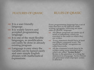 Qbasic tutorial | PPTX | Programming Languages | Computing