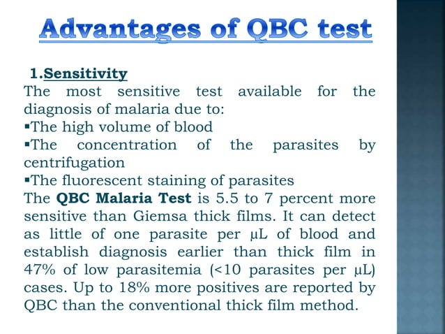 Qbc test | PPTX | Infectious Diseases | Diseases and Conditions