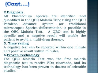 Qbc test | PPTX | Infectious Diseases | Diseases and Conditions