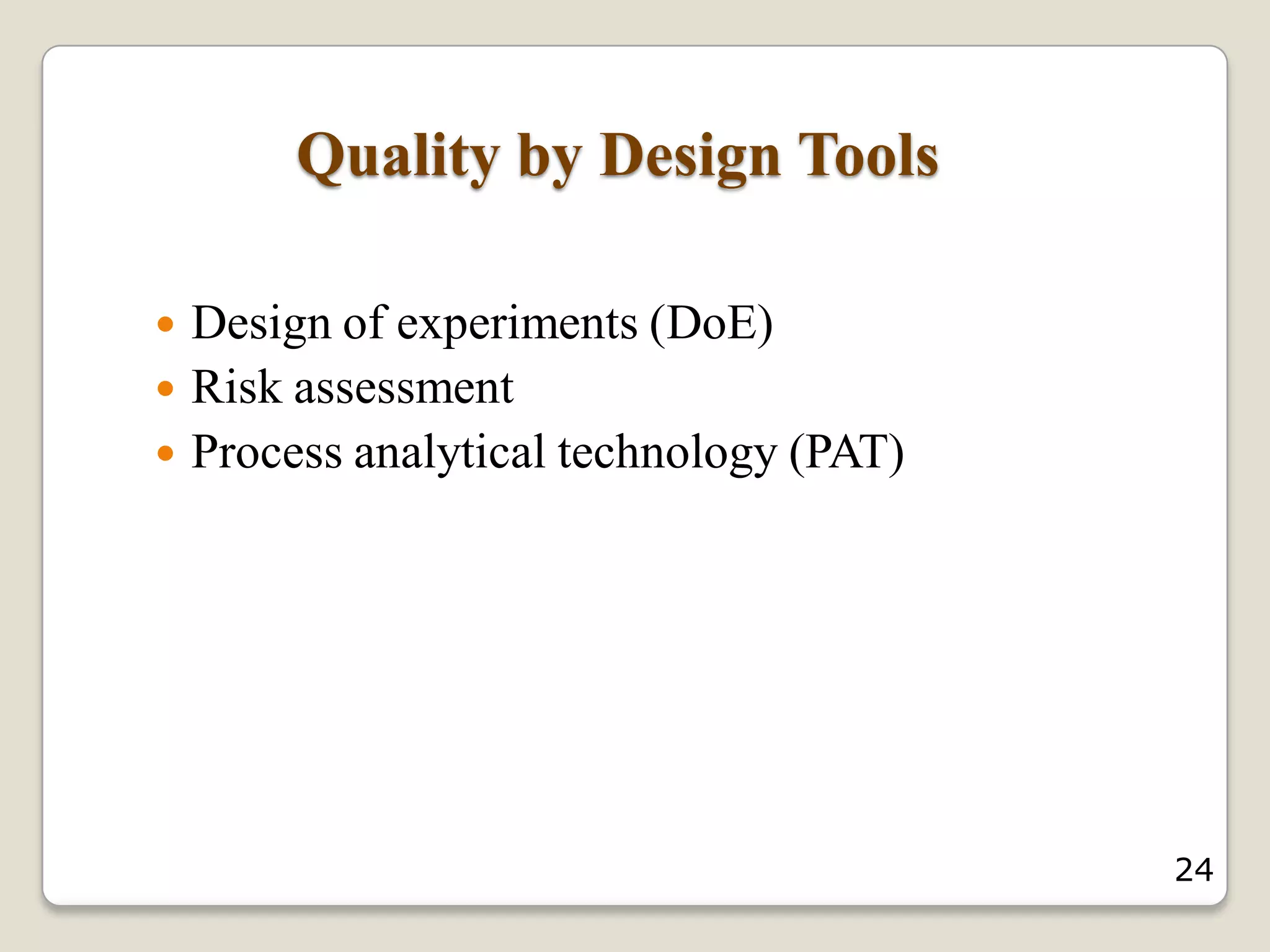Pharmaceutical Quality by Design (QbD) | PDF
