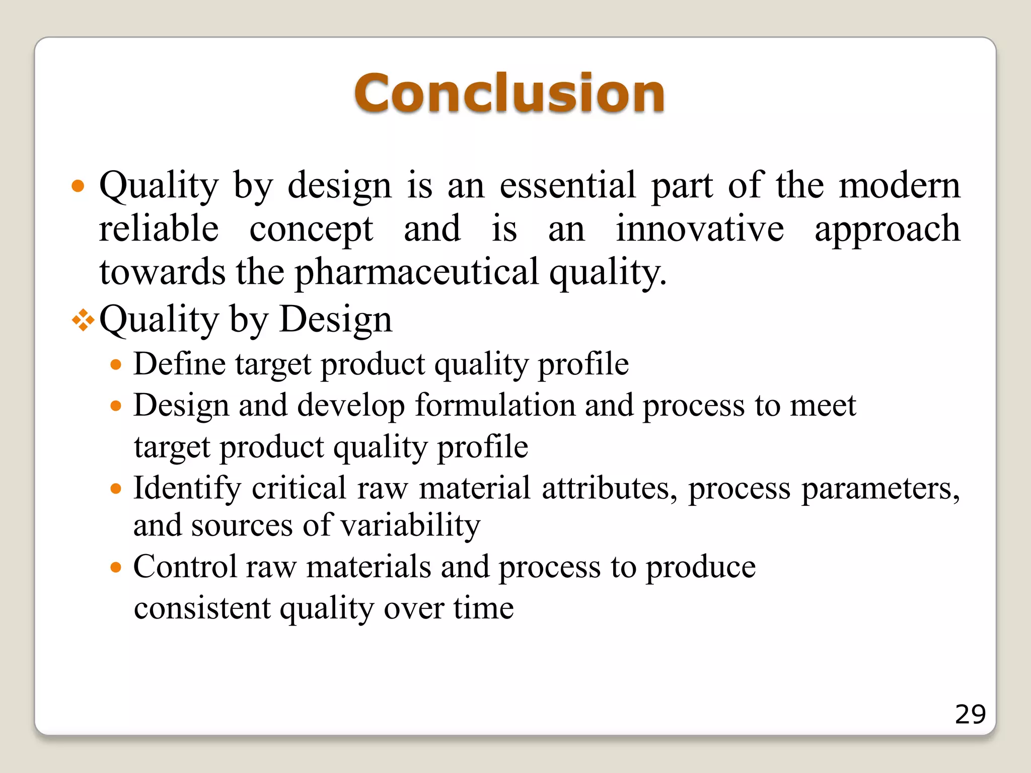 Pharmaceutical Quality by Design (QbD) | PDF