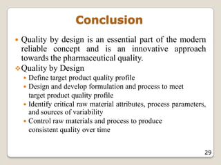 Pharmaceutical Quality by Design (QbD) | PDF