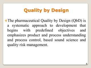 Pharmaceutical Quality by Design (QbD) | PDF
