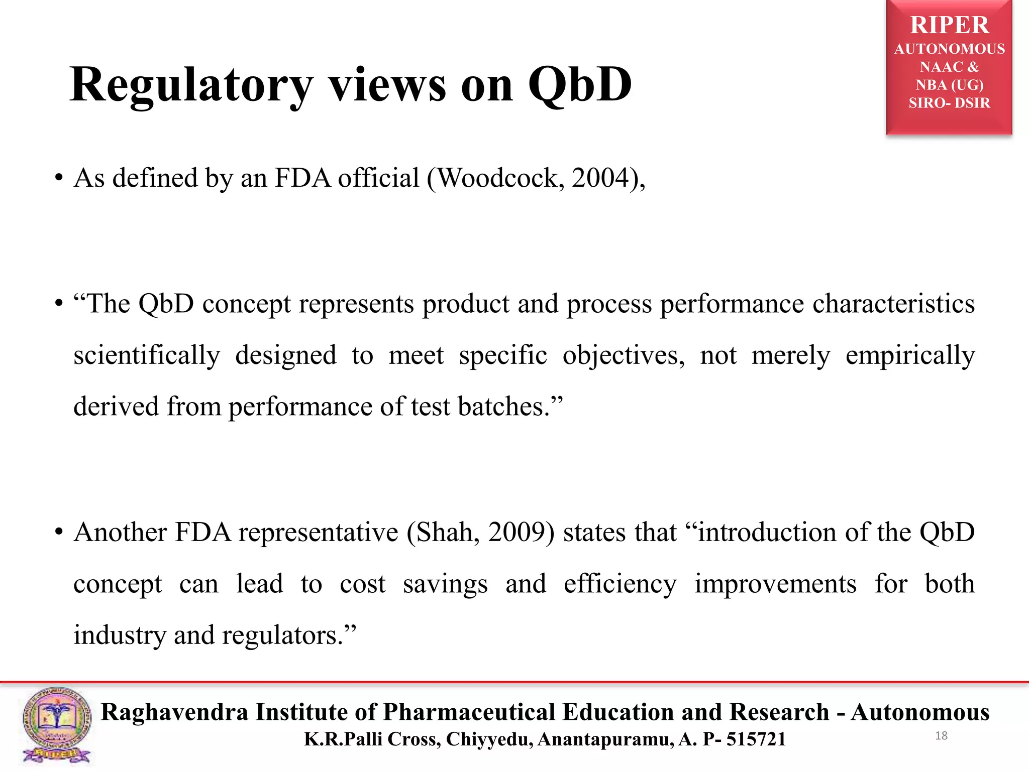 QbD in Pharmaceutical development | PPTX