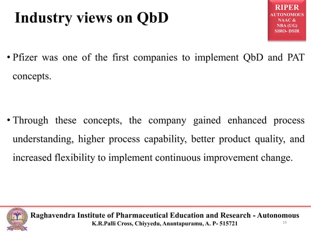QbD in Pharmaceutical development | PPTX | Pharmaceutical Industry ...