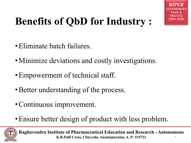 QbD in Pharmaceutical development | PPTX | Pharmaceutical Industry ...