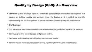 Quality by Design Power Point Presentation for QA Students.pptx