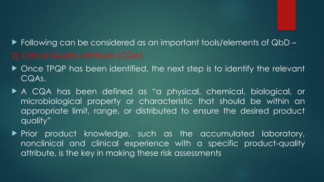 Quality by design (QbD): Definition, overview, elements of QbD program ...