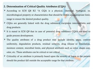 Quality by Design, Objective & benefits of QbD, Elements of QbD, Design ...