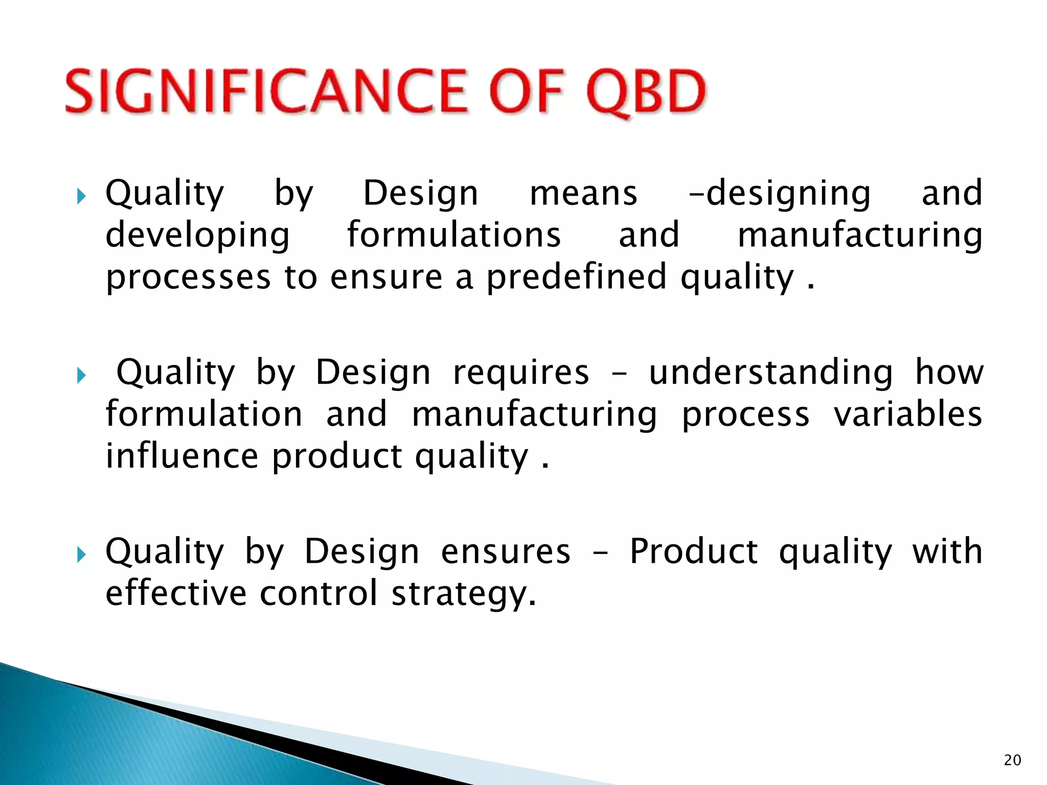 INTRODUCTION TO QUALITY BY DESIGN (QBD) | PPTX