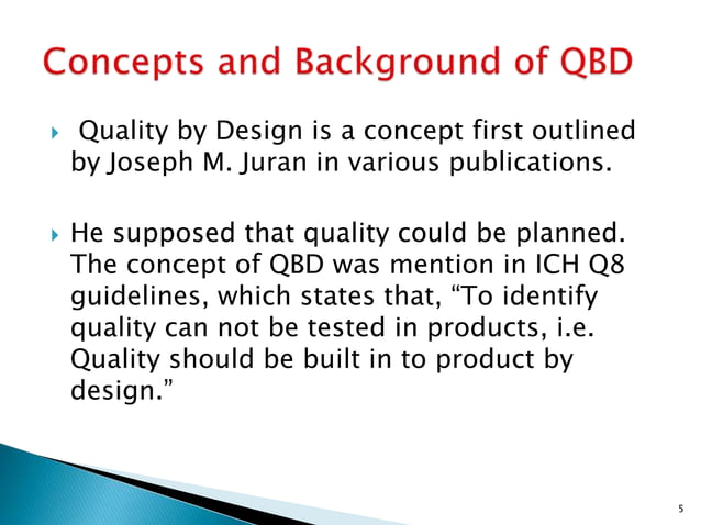 INTRODUCTION TO QUALITY BY DESIGN (QBD) | PPTX | Pharmaceutical ...