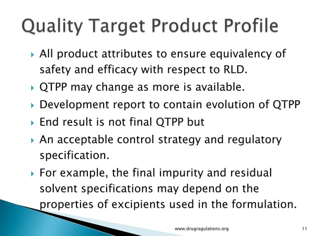 Quality by Design : Quality Target Product Profile & Critical Quality ...