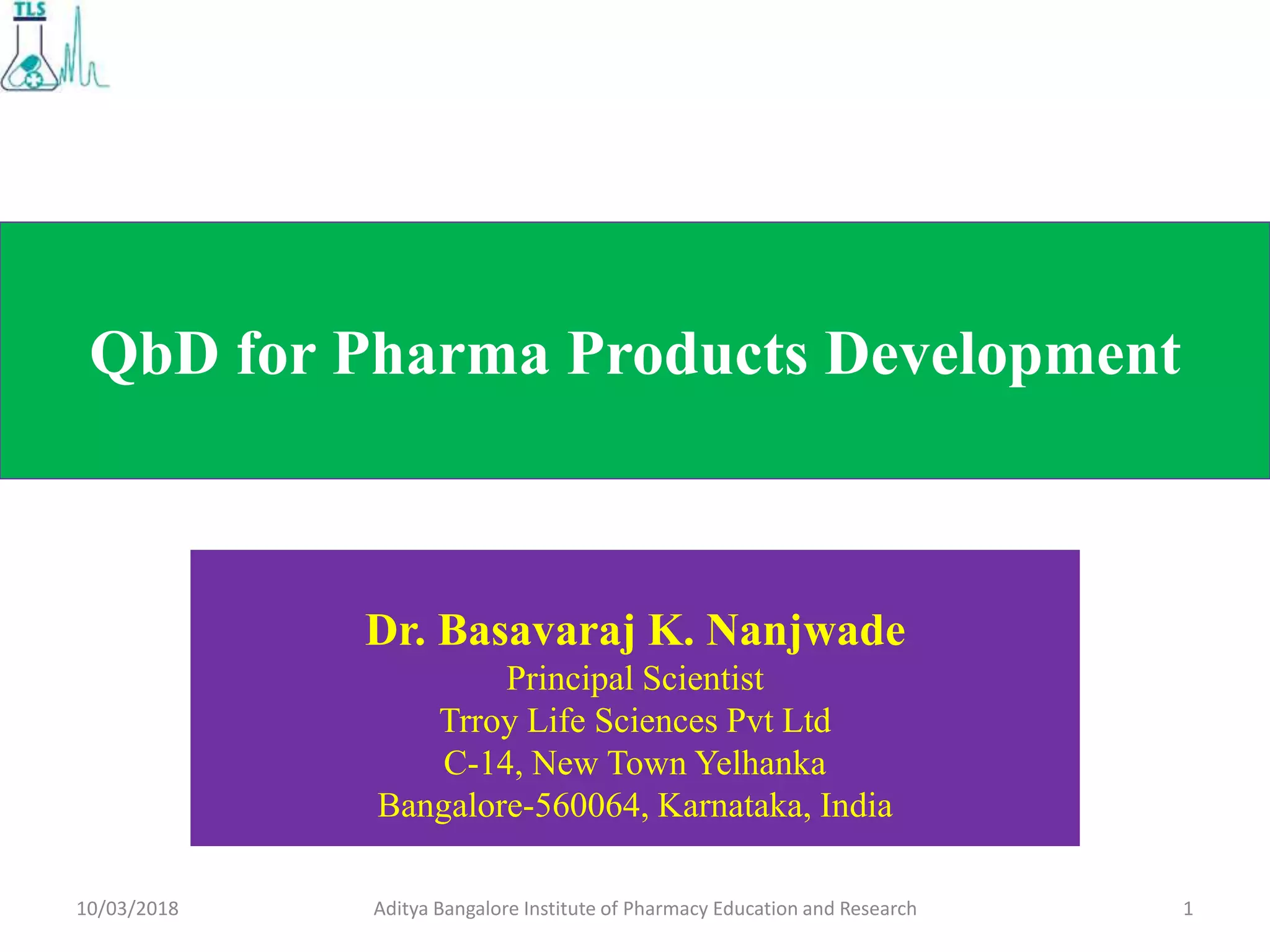 QbD for Pharma Products Development | PPT