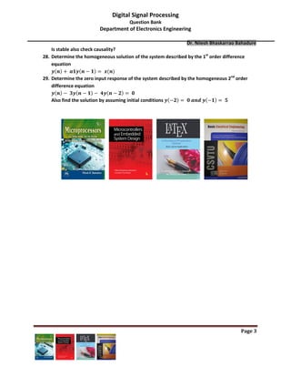 Question Bank Digital Signal Processing | PDF
