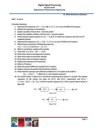 Question Bank Digital Signal Processing | PDF