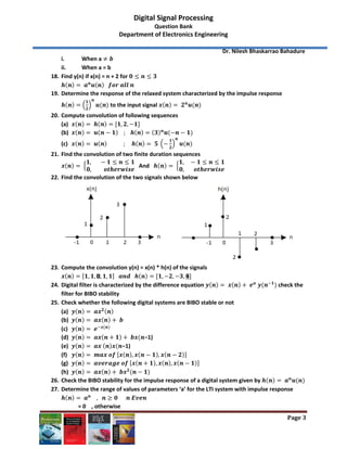 Question Bank Digital Signal Processing | PDF