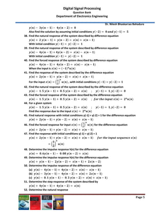 Question Bank Digital Signal Processing | PDF