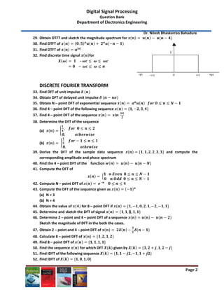 Question Bank Digital Signal Processing | PDF