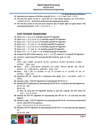 Question Bank Digital Signal Processing | PDF
