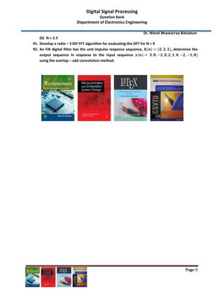 Question Bank Digital Signal Processing | PDF