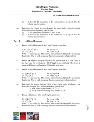 Question Bank Digital Signal Processing | PDF