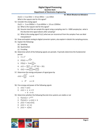 Question Bank Digital Signal Processing | PDF