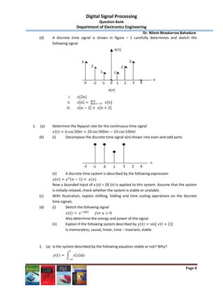 Question Bank Digital Signal Processing | PDF