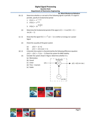 Question Bank Digital Signal Processing | PDF