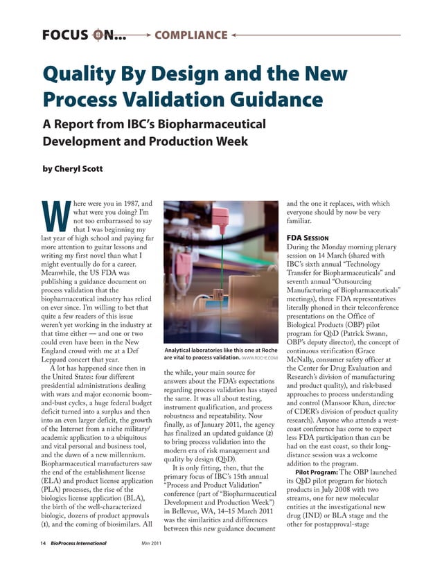 Qb d & new process validation guidance | PDF