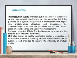 Pharmaceutical Quality by Design (QBD) | PPT