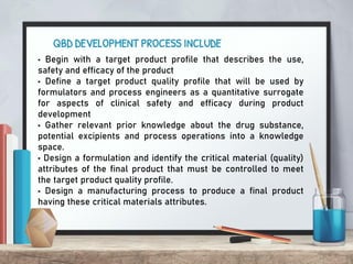 Pharmaceutical Quality by Design (QBD) | PPT