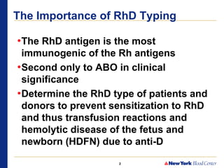 Session 1 - Clinical Significance of RhD | PDF