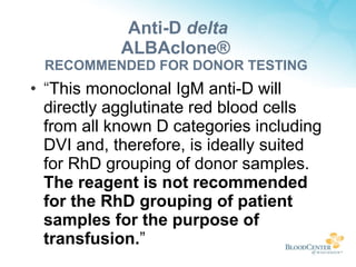 Session 2 - Anti-d Reagents Selection & Qualification | PPT