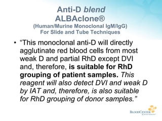 Session 2 - Anti-d Reagents Selection & Qualification | PPT