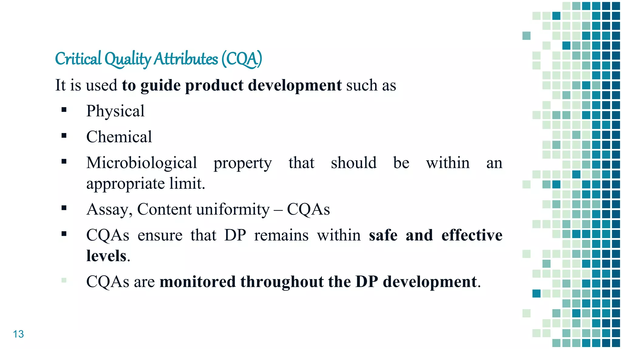 Quality by Design in Pharmaceutical Development | PPTX