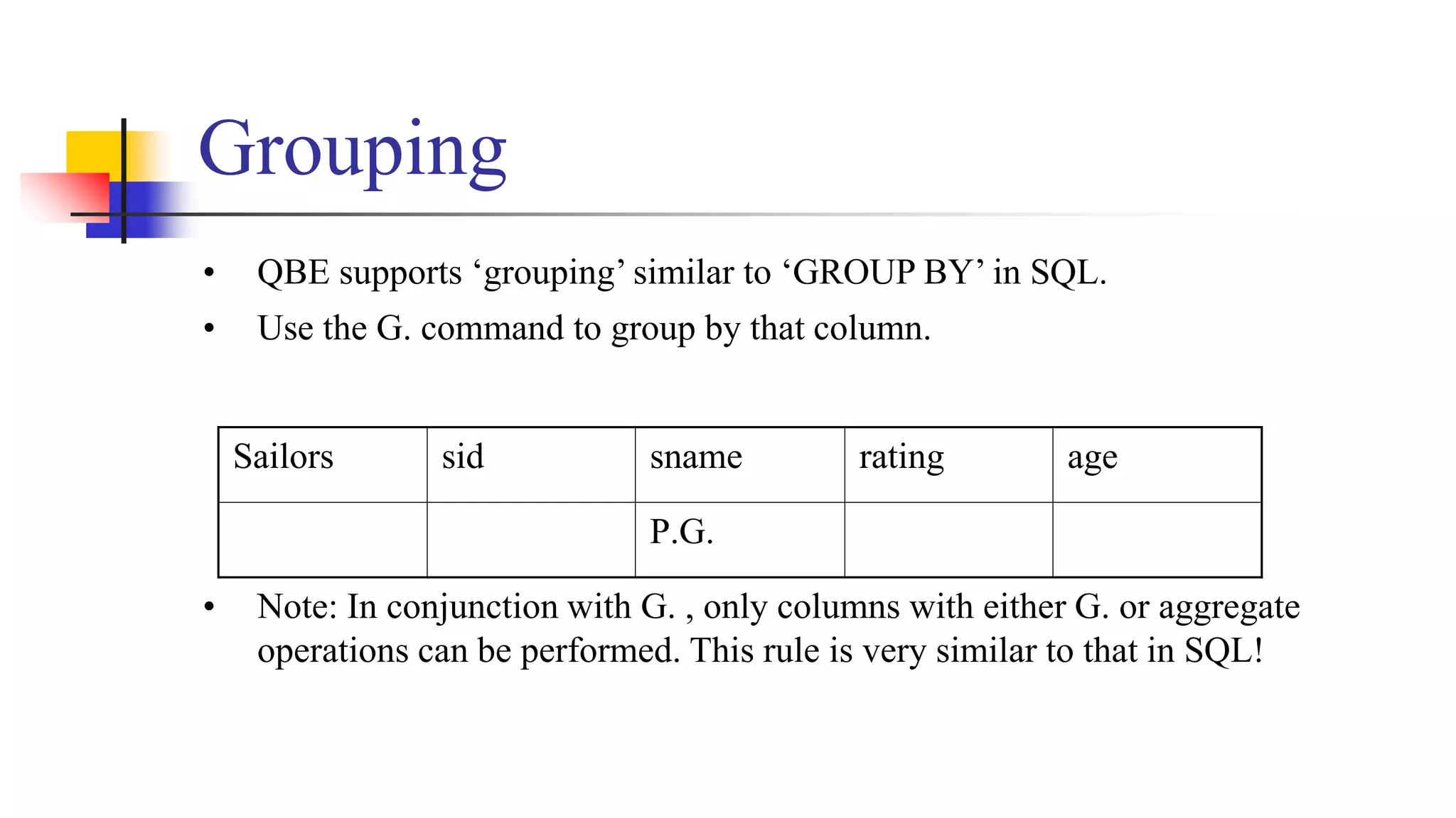 QBE.pptx | Databases | Computer Software and Applications