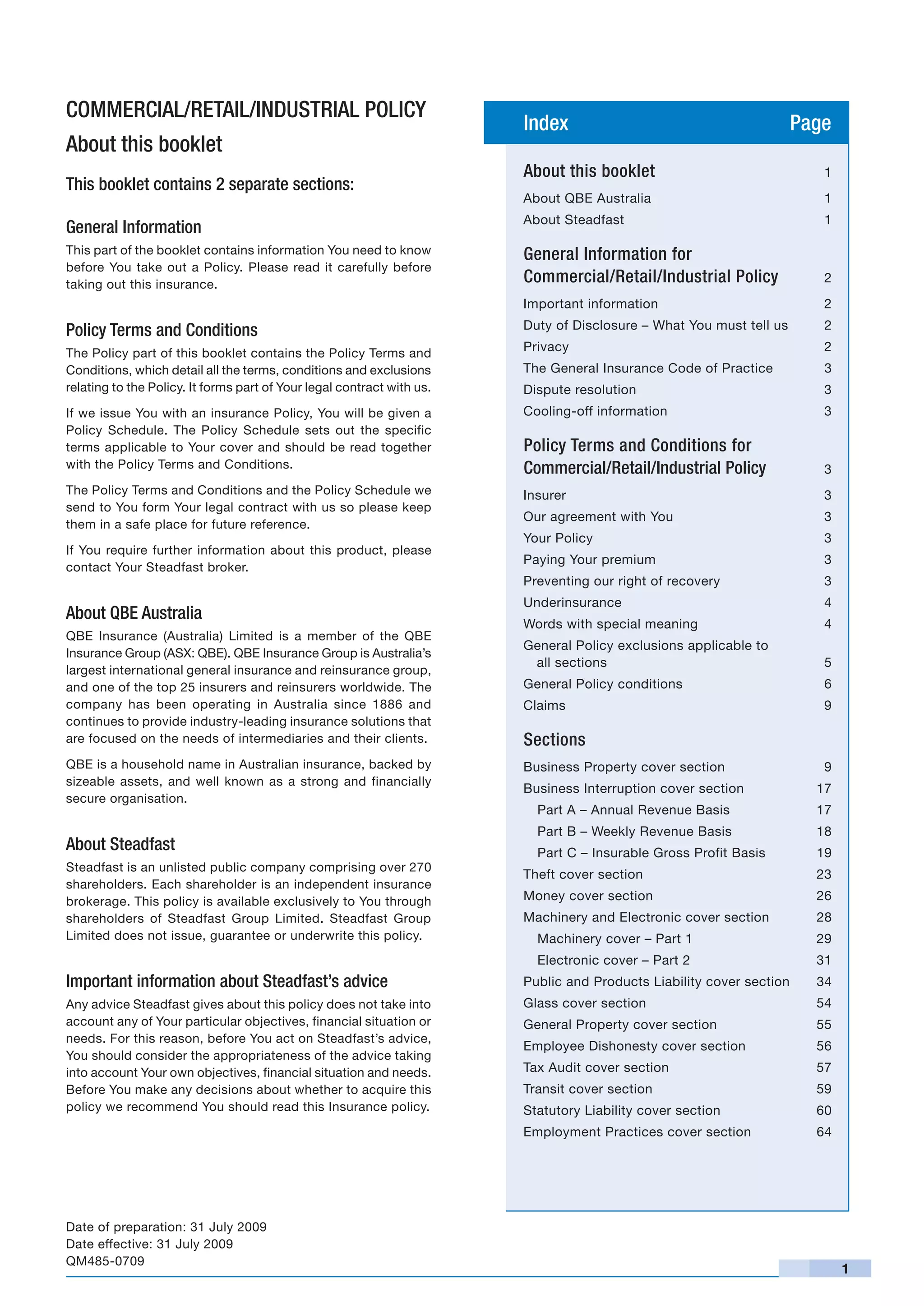 QBE Business Pack PDS | PDF