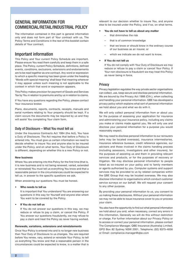 QBE Business Pack PDS | PDF