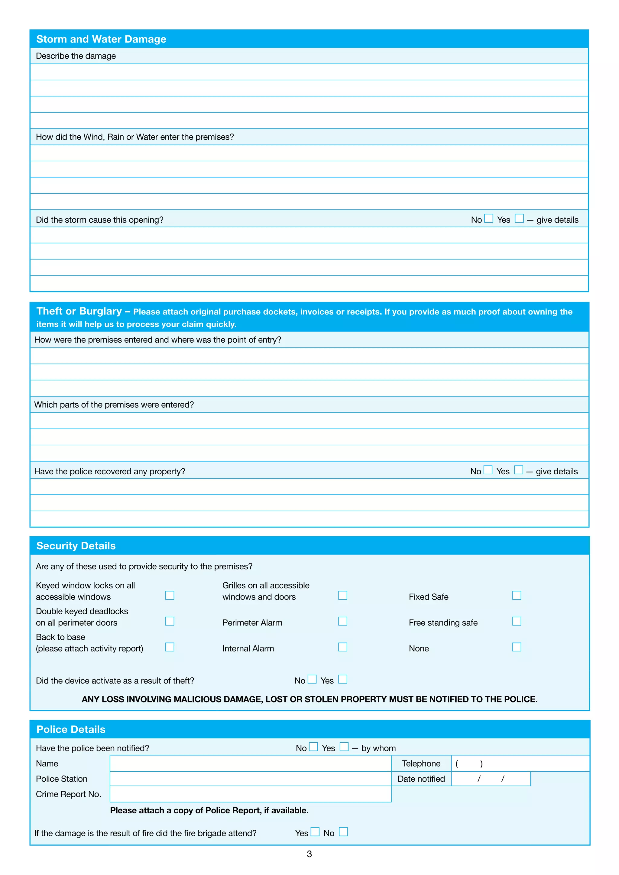 QBE General Claim Form | PDF