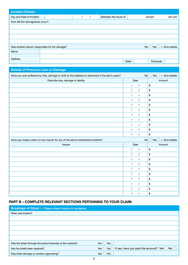 QBE General Claim Form | PDF