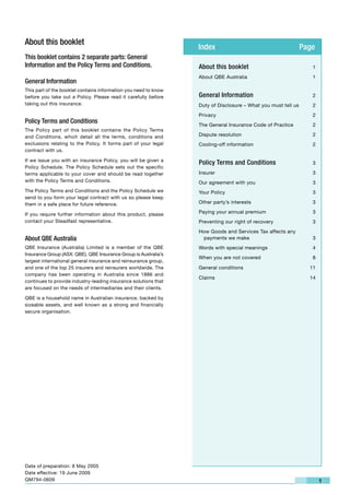 QBE Liability PDS | PDF | Motor Insurance | Insurance