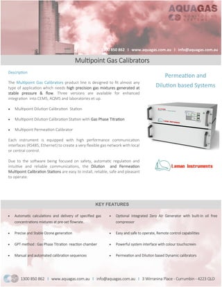 Multipoint dilution and permeation gas calibrators | PDF