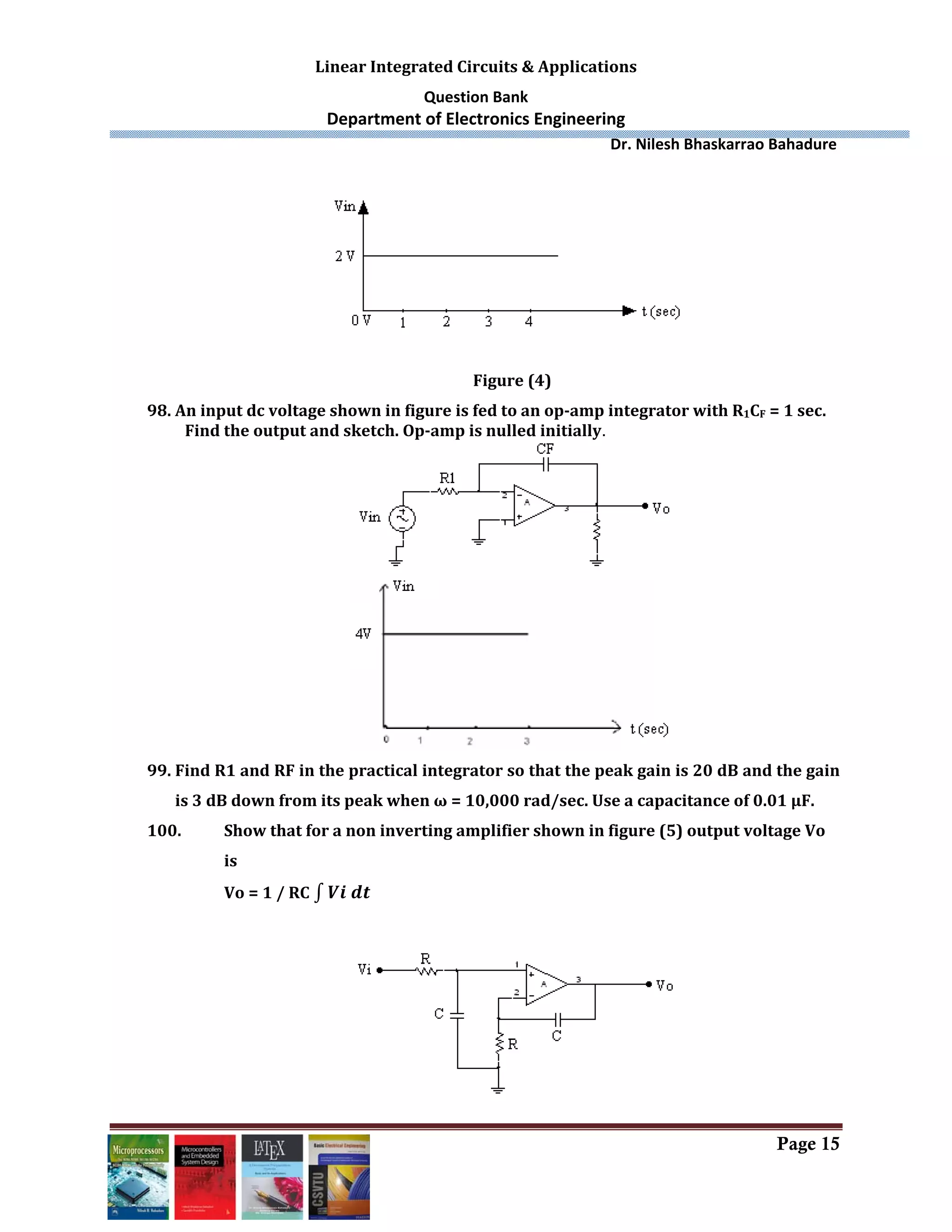 Question Bank linear integrated circuits and applications | PDF