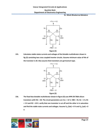 Question Bank linear integrated circuits and applications | PDF