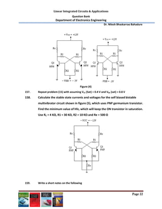 Question Bank linear integrated circuits and applications | PDF