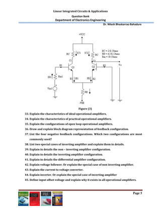 Question Bank linear integrated circuits and applications | PDF