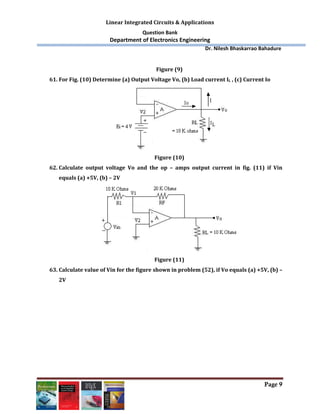 Question Bank linear integrated circuits and applications | PDF